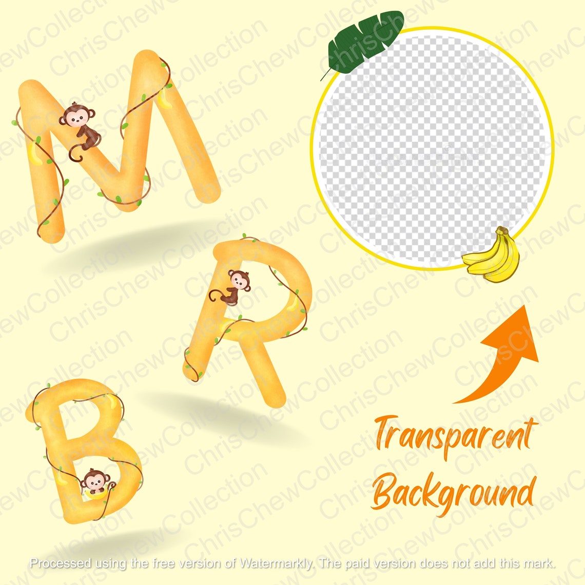 Monkey Banana Alphabet, Monkey Font, Letter, Hand Drawing, Monkey ...