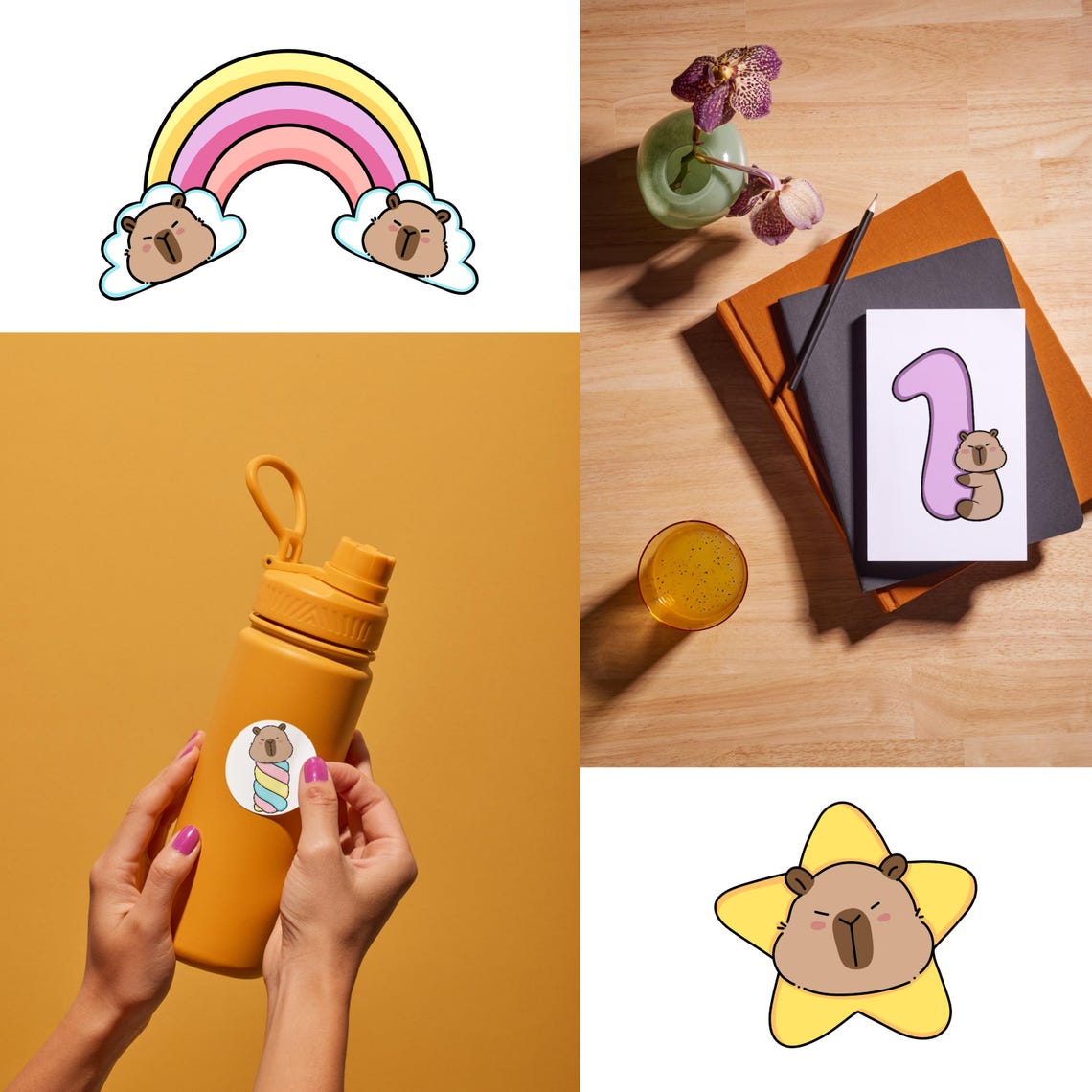 Capybara Numbers Clipart,number Clipart, Honey Numbers,sweet Numbers ...