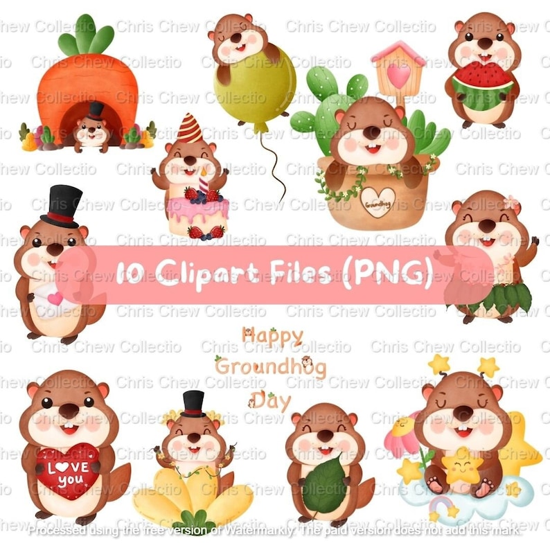 Groundhog Clipart, Marmot Clipart, Cute Animal Clipart,groundhog Day ...