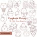 Capybara Line Clipart Cute Clipart Colouring - Etsy