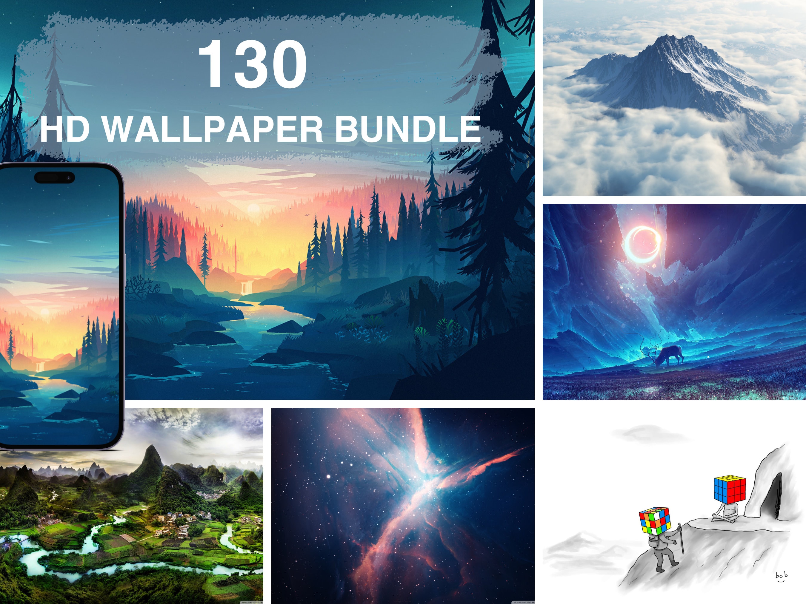 130 Desktop Wallpaper Bundle | High Resolution | JPG & PNG Wallpapers ...