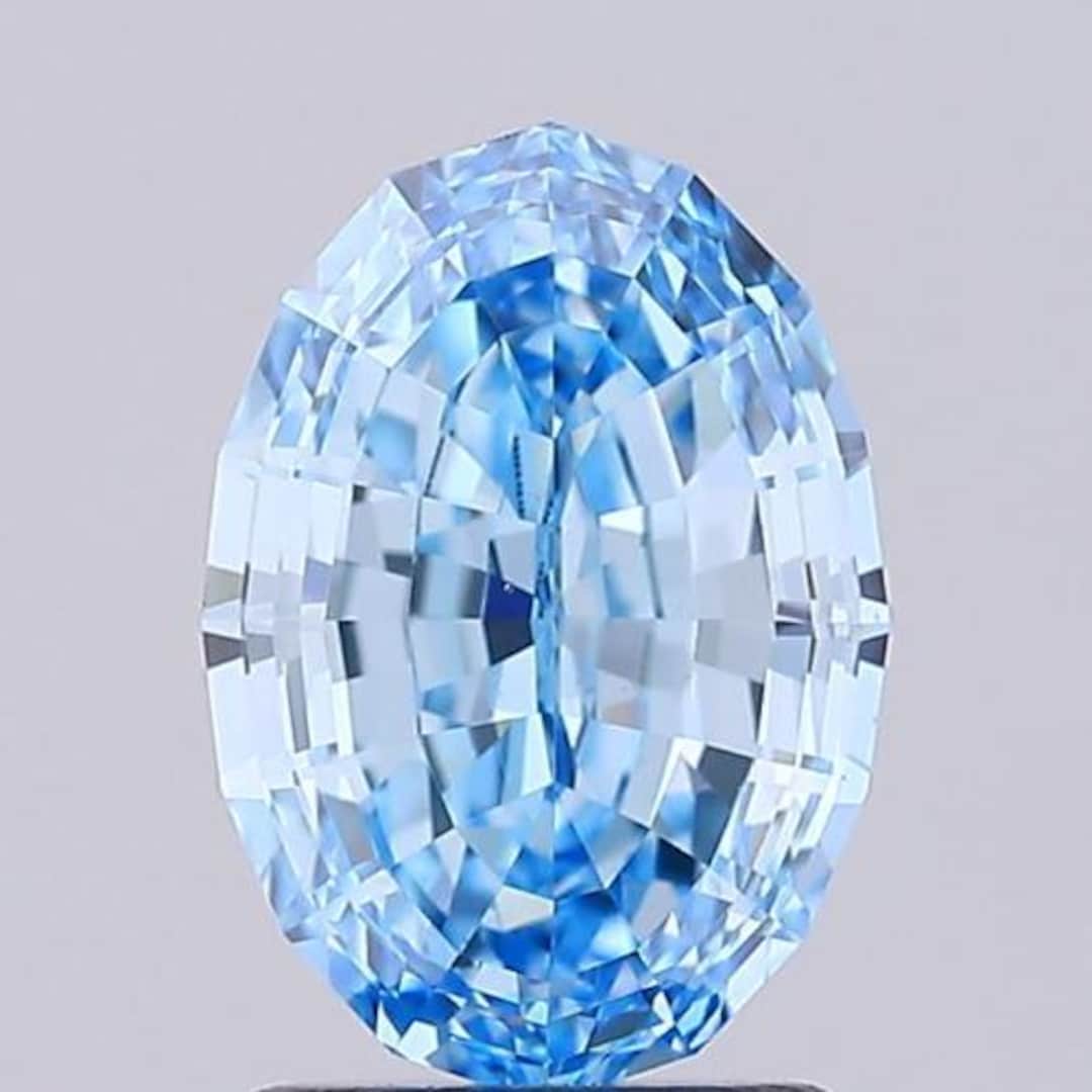 Oval Shape Portuguese Cut 2.00ct Fancy Vivid Blue VS1, IGI Certified ...