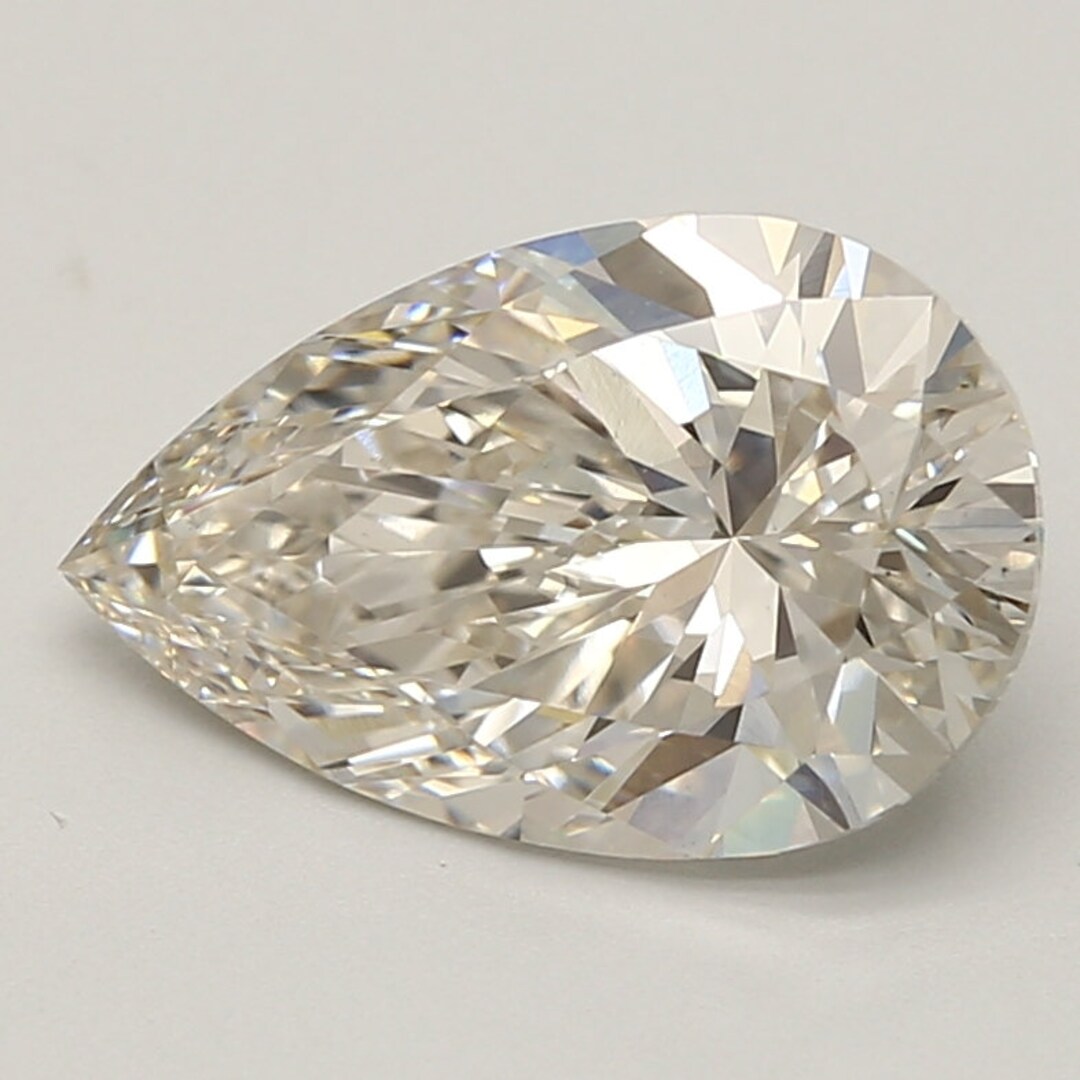 Pear 3.17ct H VS1, Lab Grown Loose Diamond Excellent Cut With IGI Certification Diamond for Ring ...
