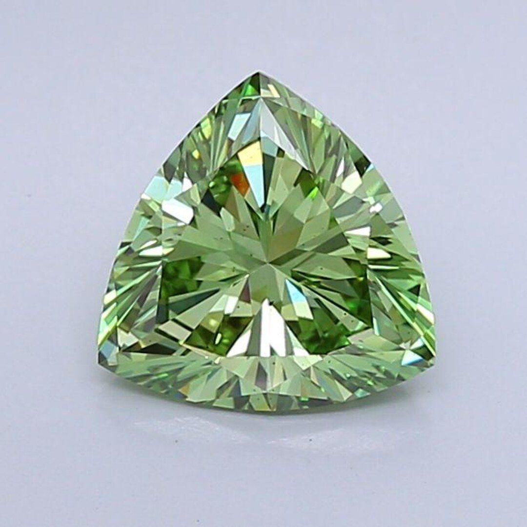 Trilliant 2.03ct Fancy Vivid Green VS2, IGI Certified Loose Diamond ...