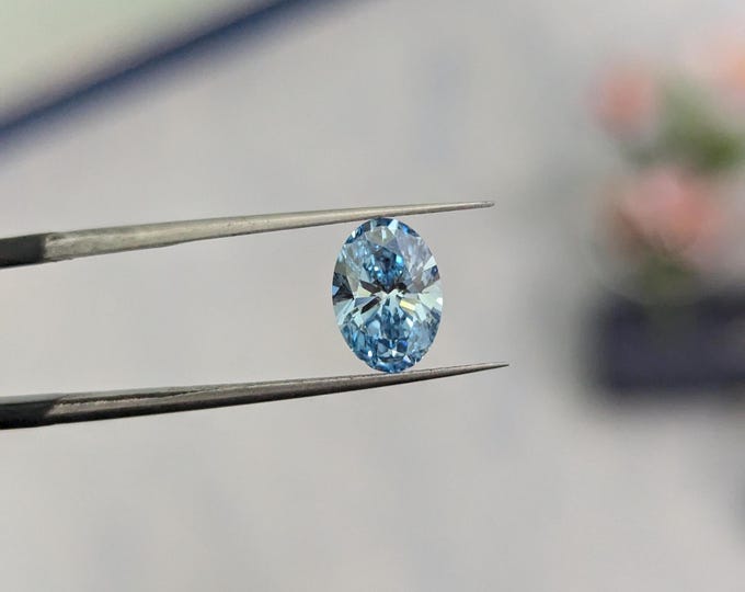 Oval 1 to 3ct Fancy Vivid Blue Lab Grown Diamond, EF Color, Non IGI ...