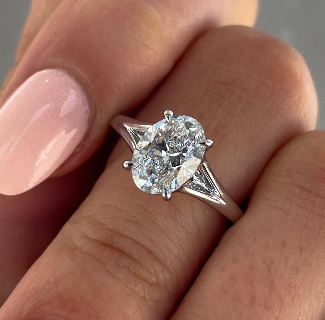 Oval 2.50 Lab Grown Diamond, EF Color, VS Clarity, Engagement Ring - Etsy