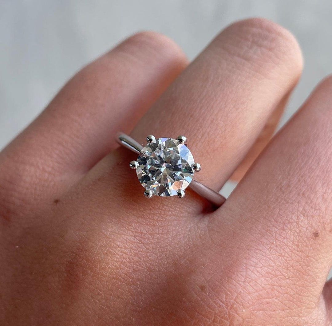 Round 1.50ct Lab Diamond 6-claw Solitaire Engagement Ring | IGI ...