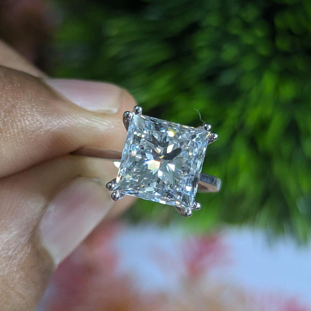 Princess 5.50ct Lab Diamond Double Prong Solitaire Ring | IGI | D-E-F ...