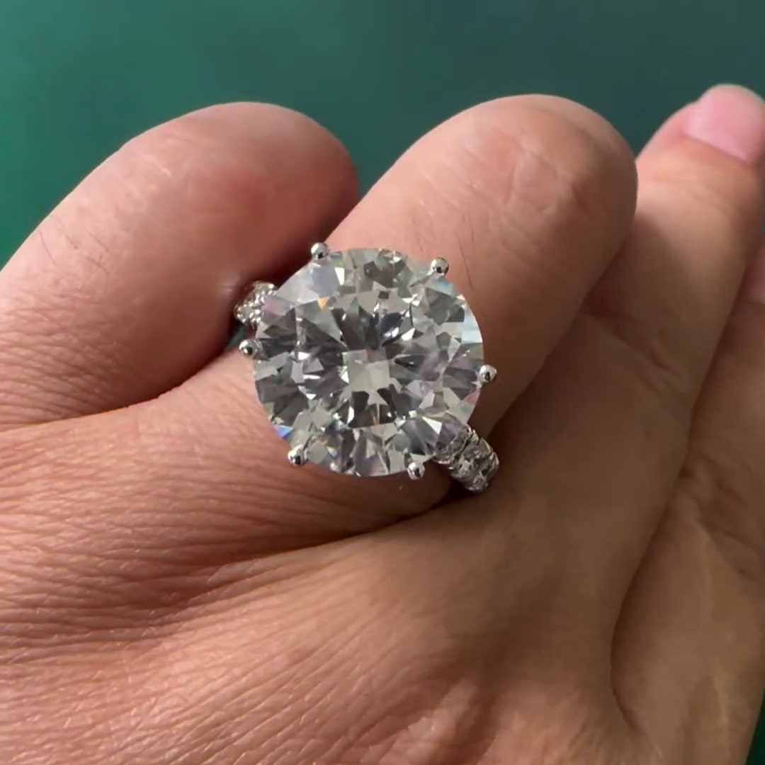Round 10.48tcw Lab Grown Diamond, EF Color, VS Clarity, Scalloped Pave ...