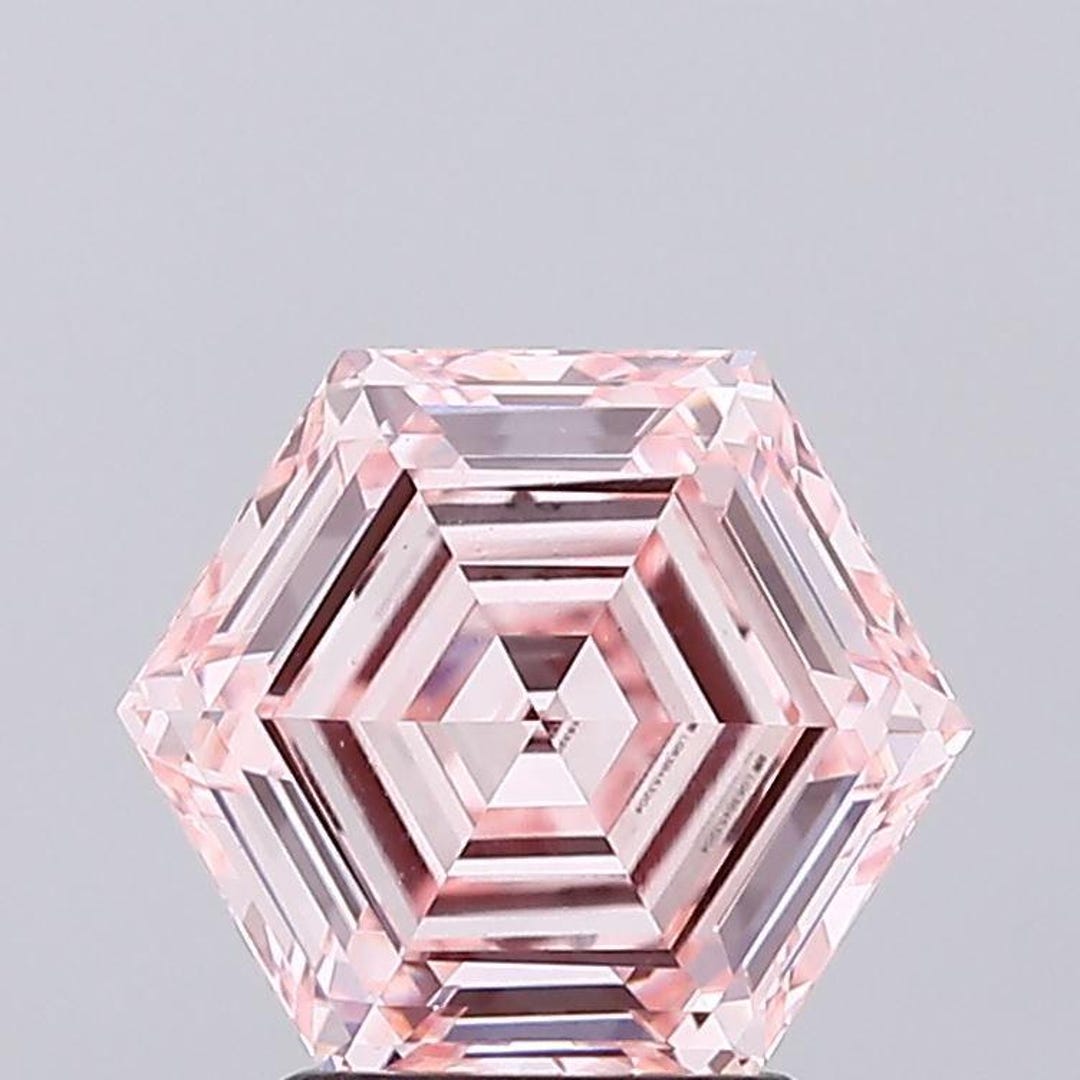 Hexagonal 2.50ct Fancy Intense Pink VS1, IGI Certified, Lab Grown ...