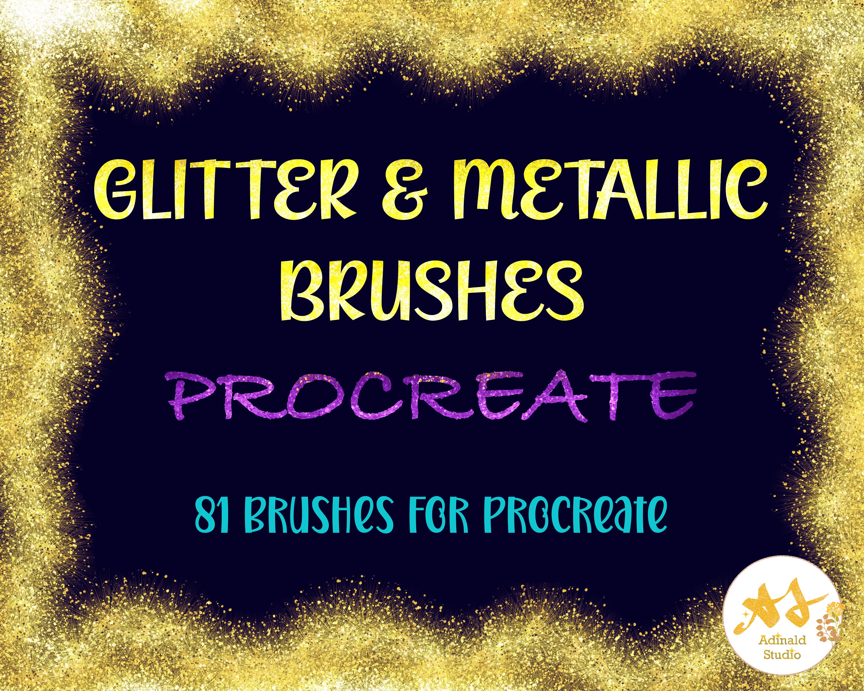GLITTER & METALLIC Brushes Procreate, Sparkle Brushes Procreate ...