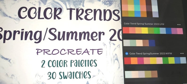 Spring/sumer 2023 Color Trends - Fashion Trend Color Procreate Swatches ...