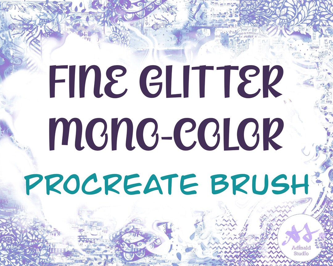 Fine GLITTER MONO-COLOR Procreate Brush, Glitter Brush Procreate ...