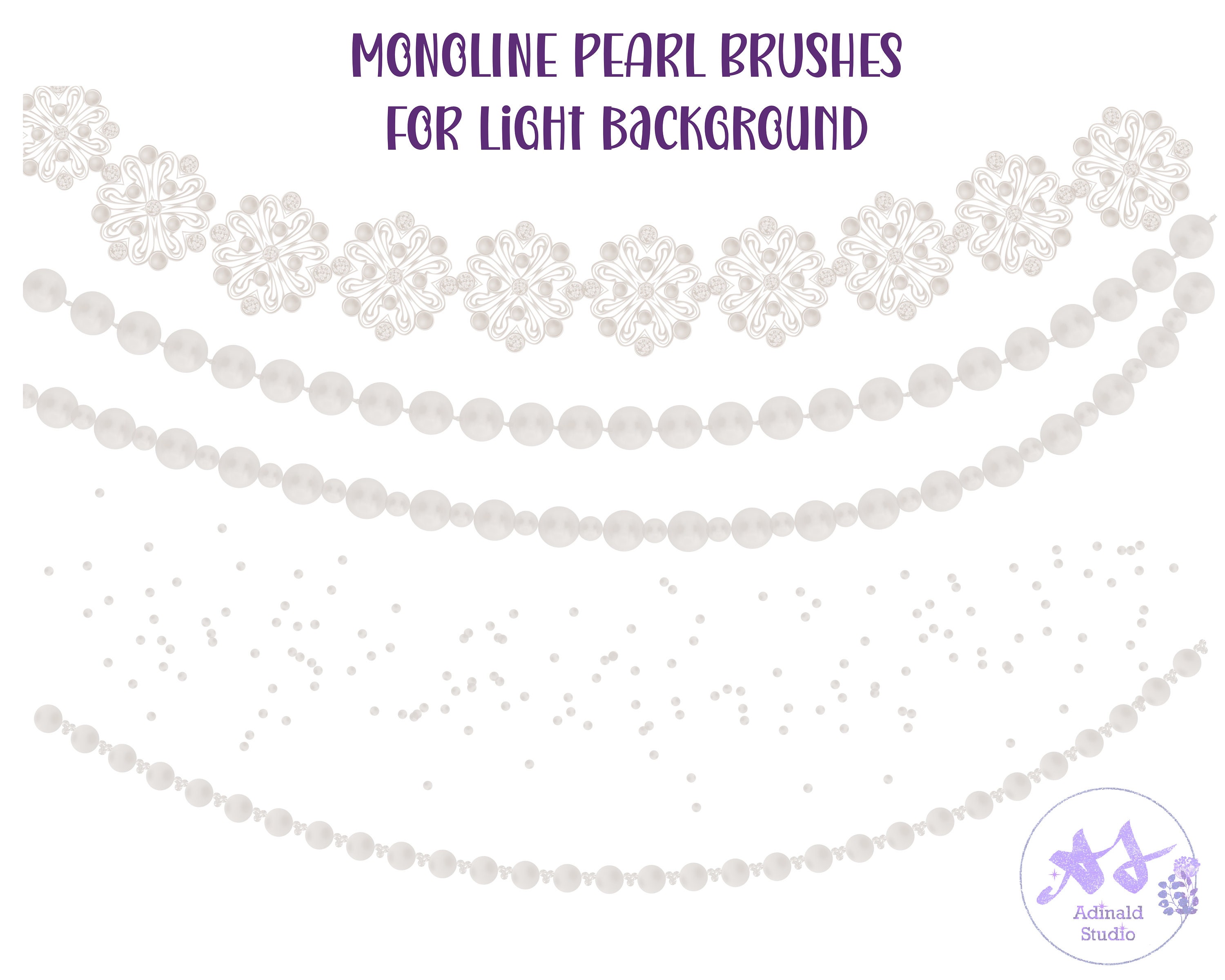 Procreate Pearl Brushes, Pearl Procreate Brushes, Realistic Jewelry ...