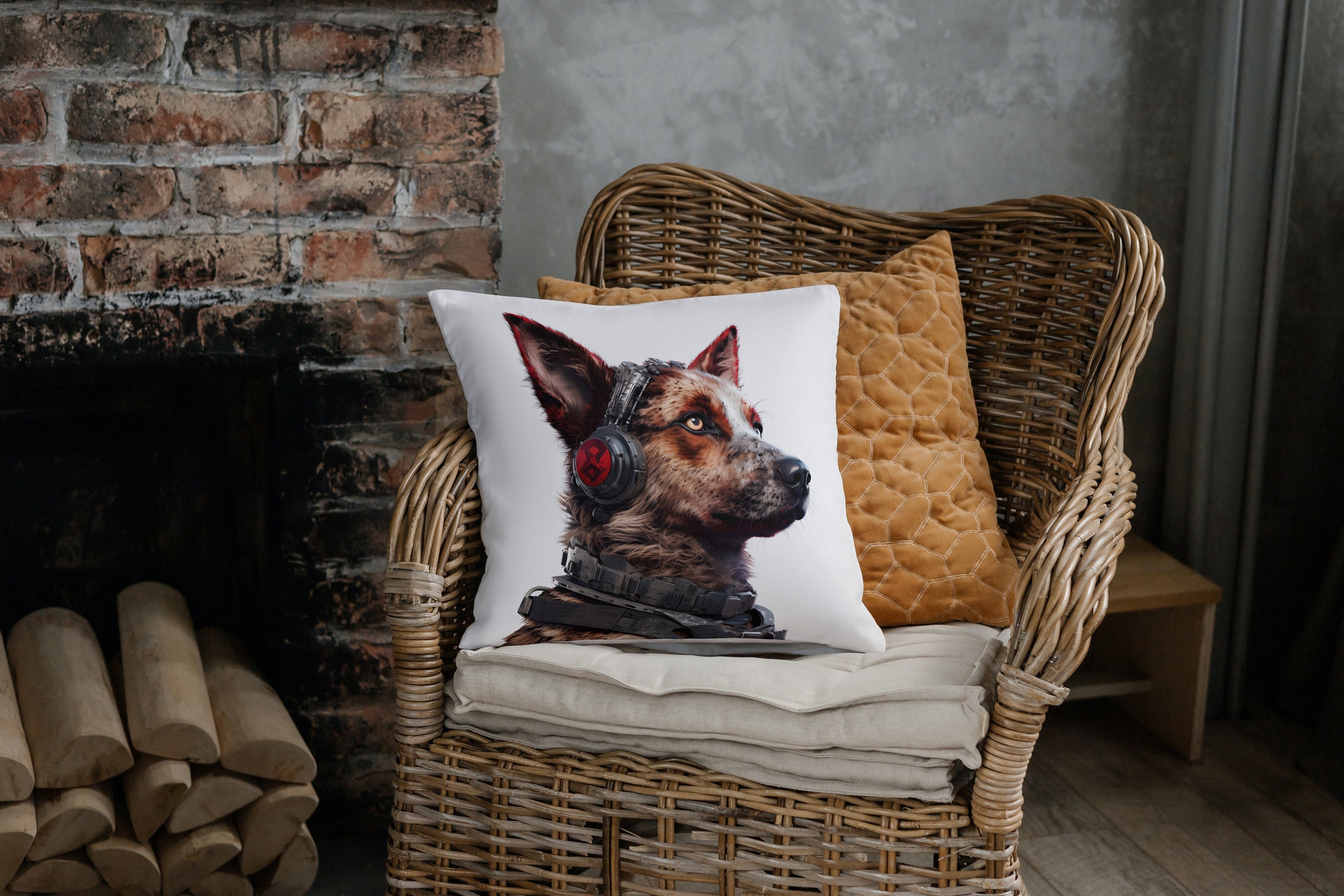 Australian Cattle Dog Cyberpunk Art Print, Red Heeler ACD Painting Wall ...
