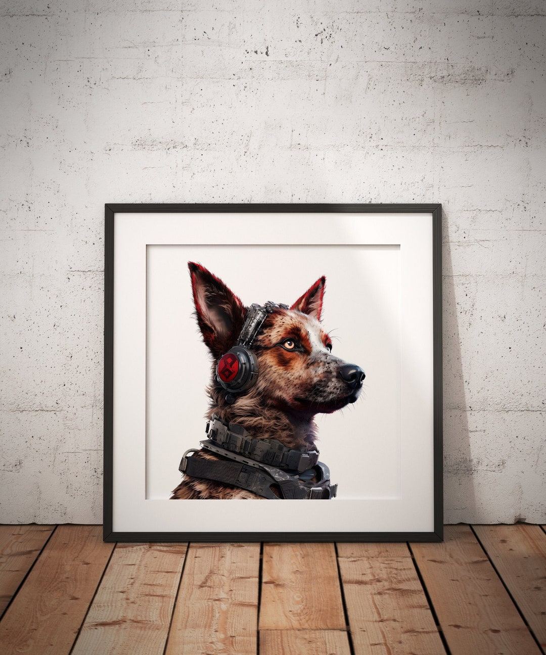 Australian Cattle Dog Cyberpunk Art Print, Red Heeler ACD Painting Wall ...