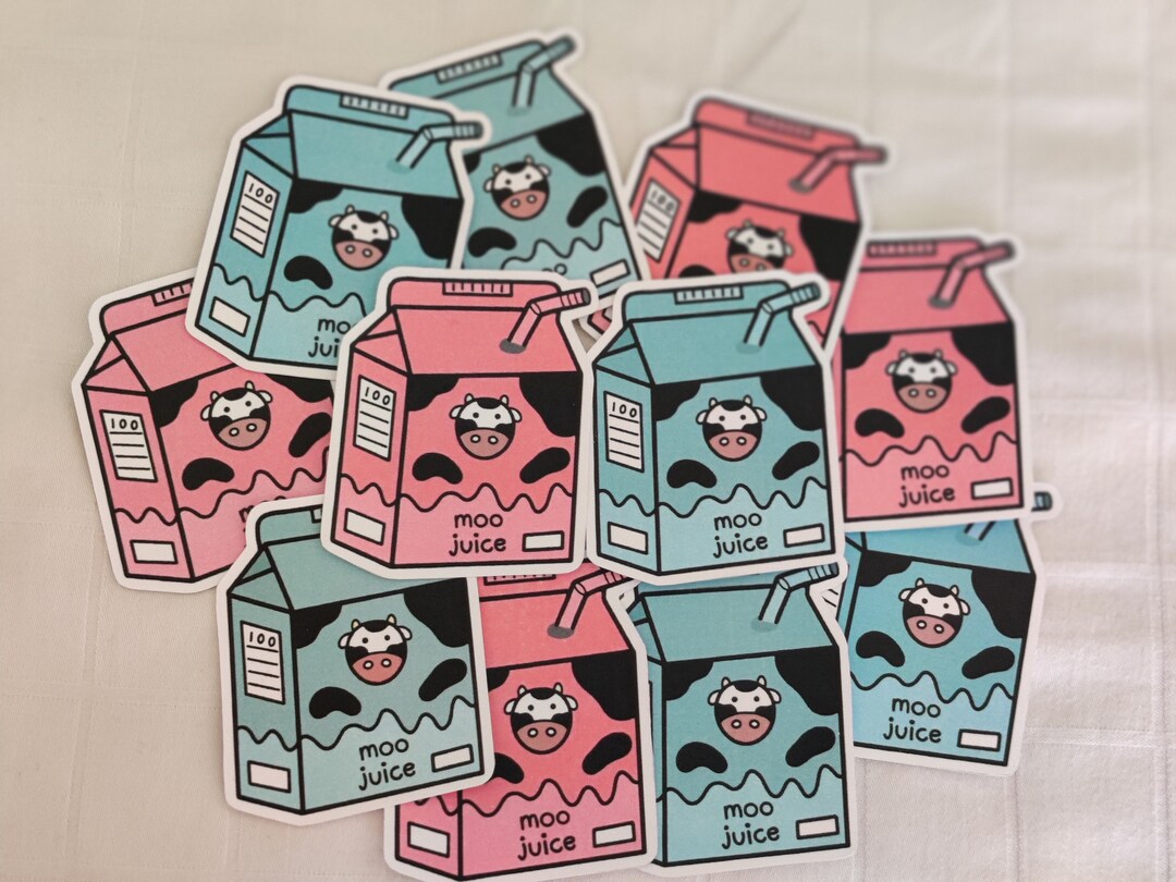 Milk Stickers Die-cut Sticker Water Resistant Vinyl Sticker Cute ...