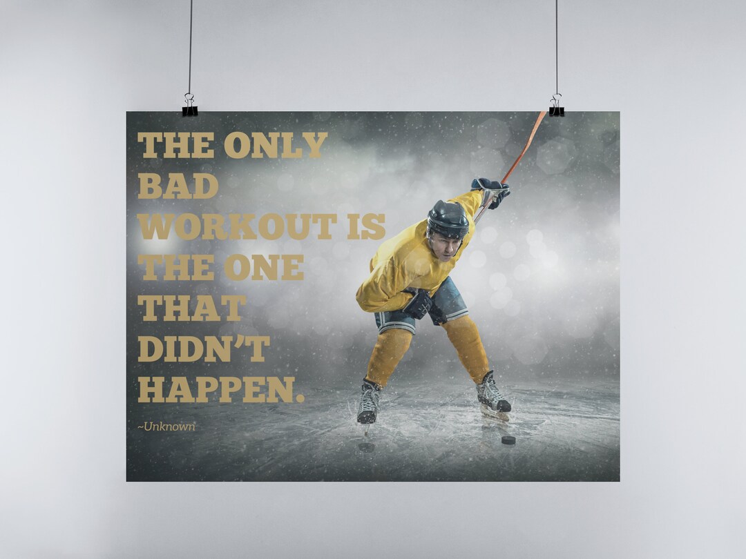Motivational Hockey Poster Gift for Hockey Player Decor for Hockey ...