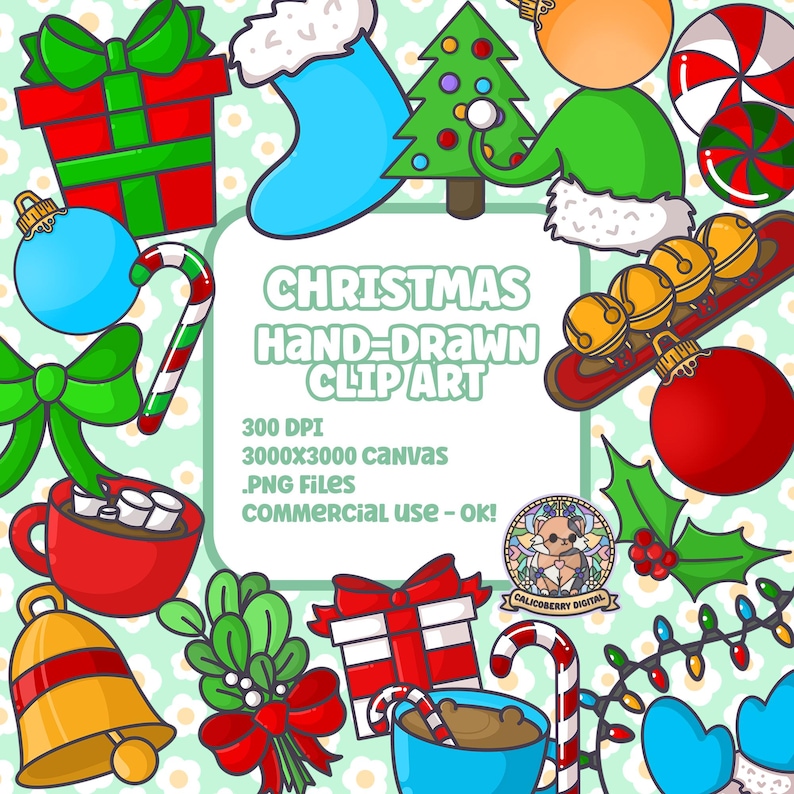 Traditional Christmas Clip Art - Commercial Use Ok - Etsy