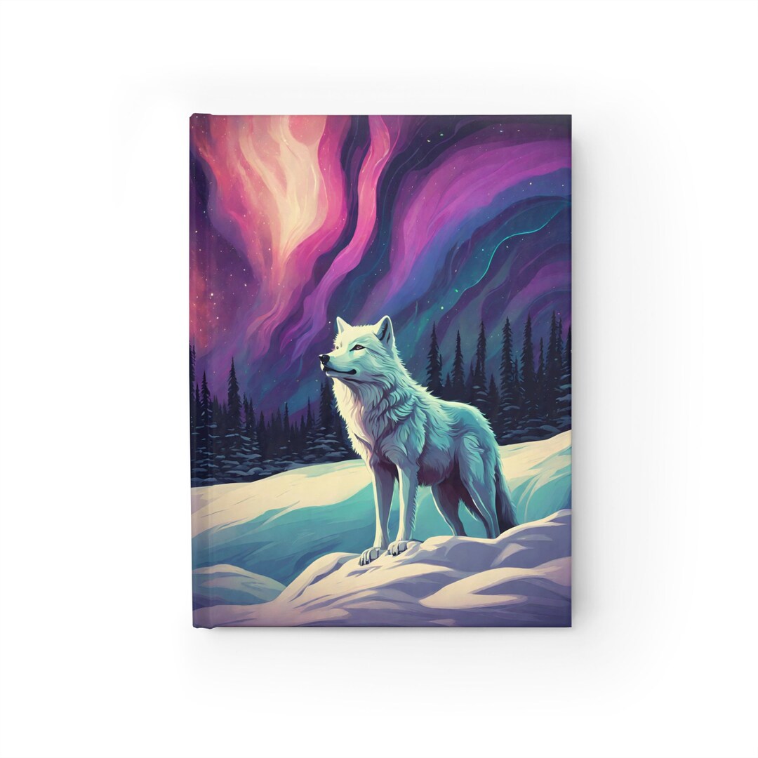 Arctic Wolf Aurora Borealis Journal Ruled Line - Etsy