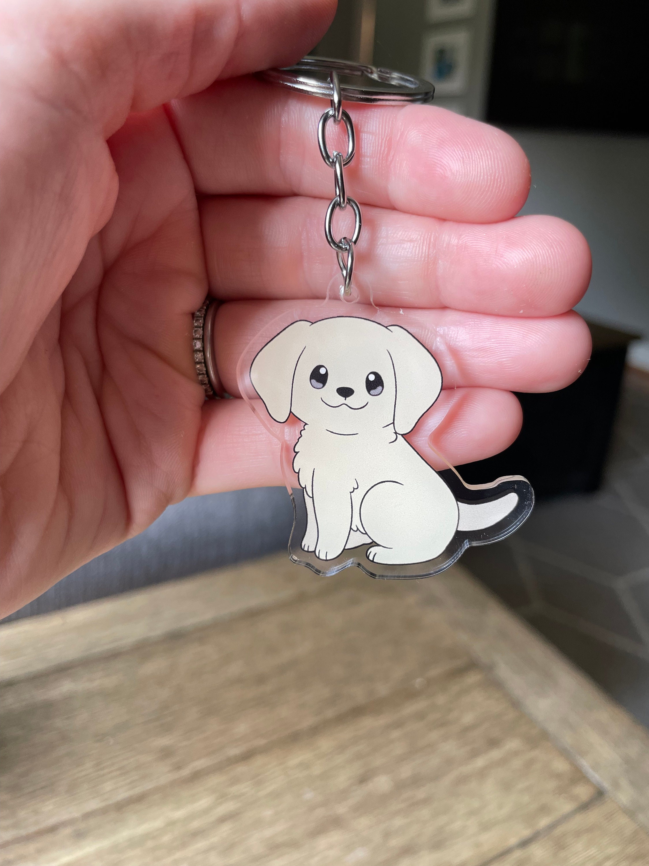 2 Inch Clear Acrylic Keychains Lab Cute Dogs, Puppies, Kawaii, Cute ...