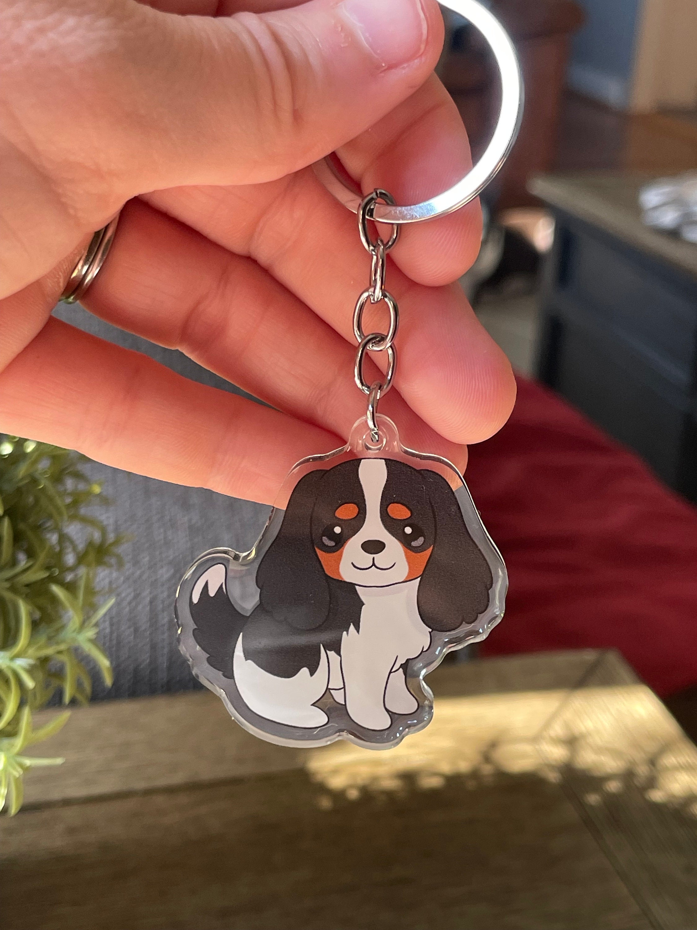 2 Inch Clear Acrylic Keychains Cavalier King Charles Cute Dogs, Puppies ...