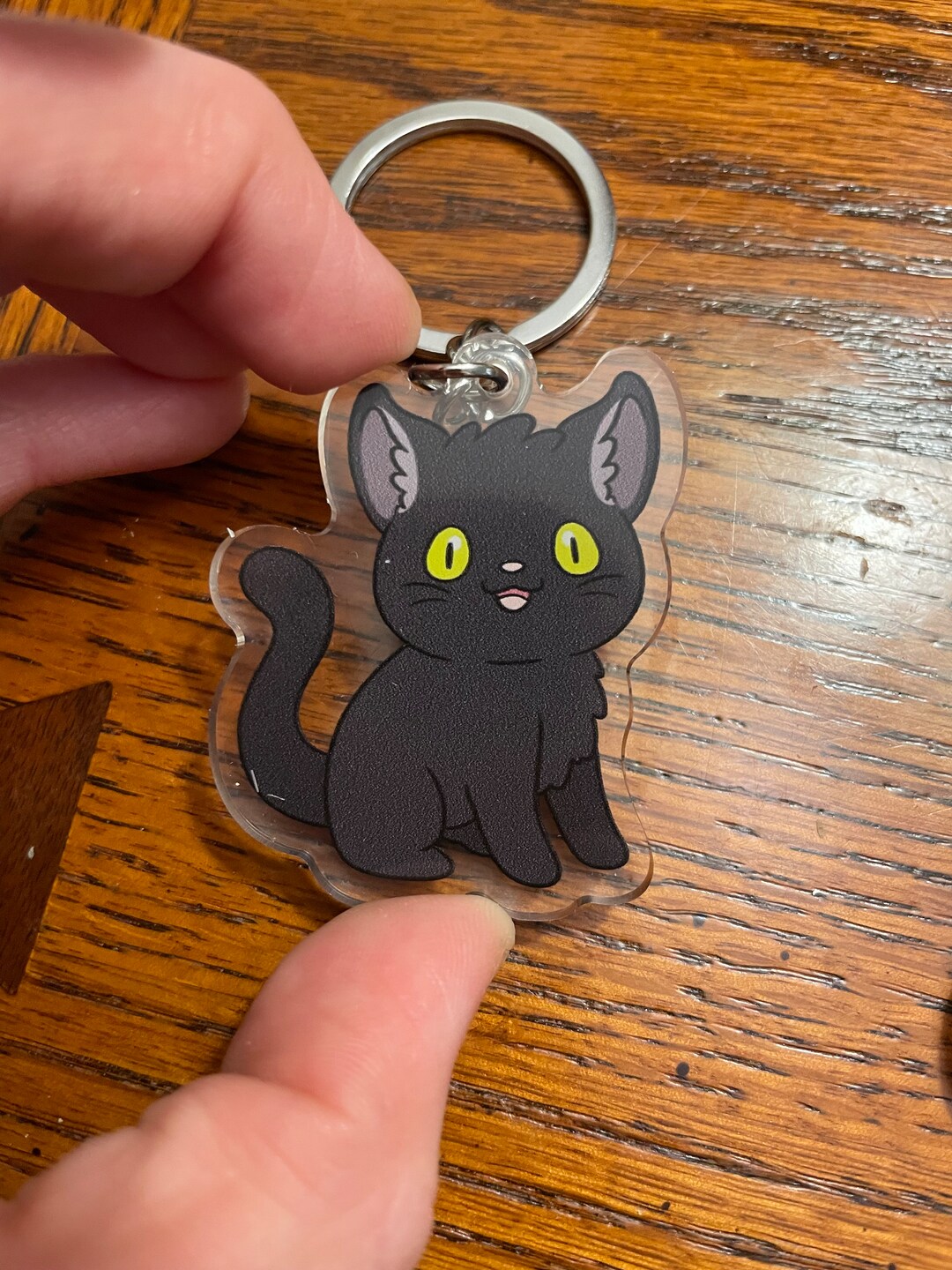 2 Inch Clear Acrylic Keychains Black Cat Cute Cats, Kittens, Kawaii ...