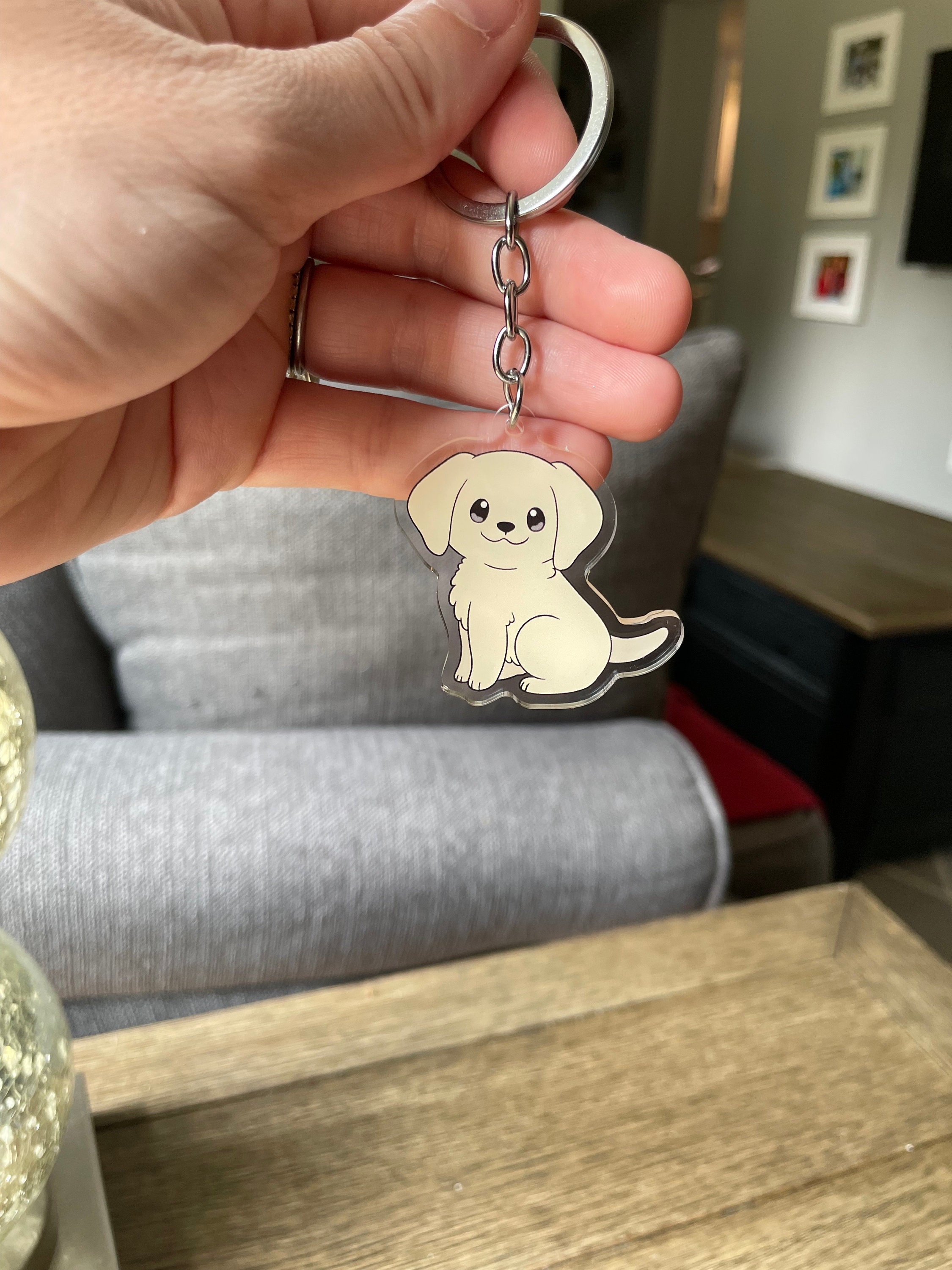 2 Inch Clear Acrylic Keychains Lab Cute Dogs, Puppies, Kawaii, Cute ...