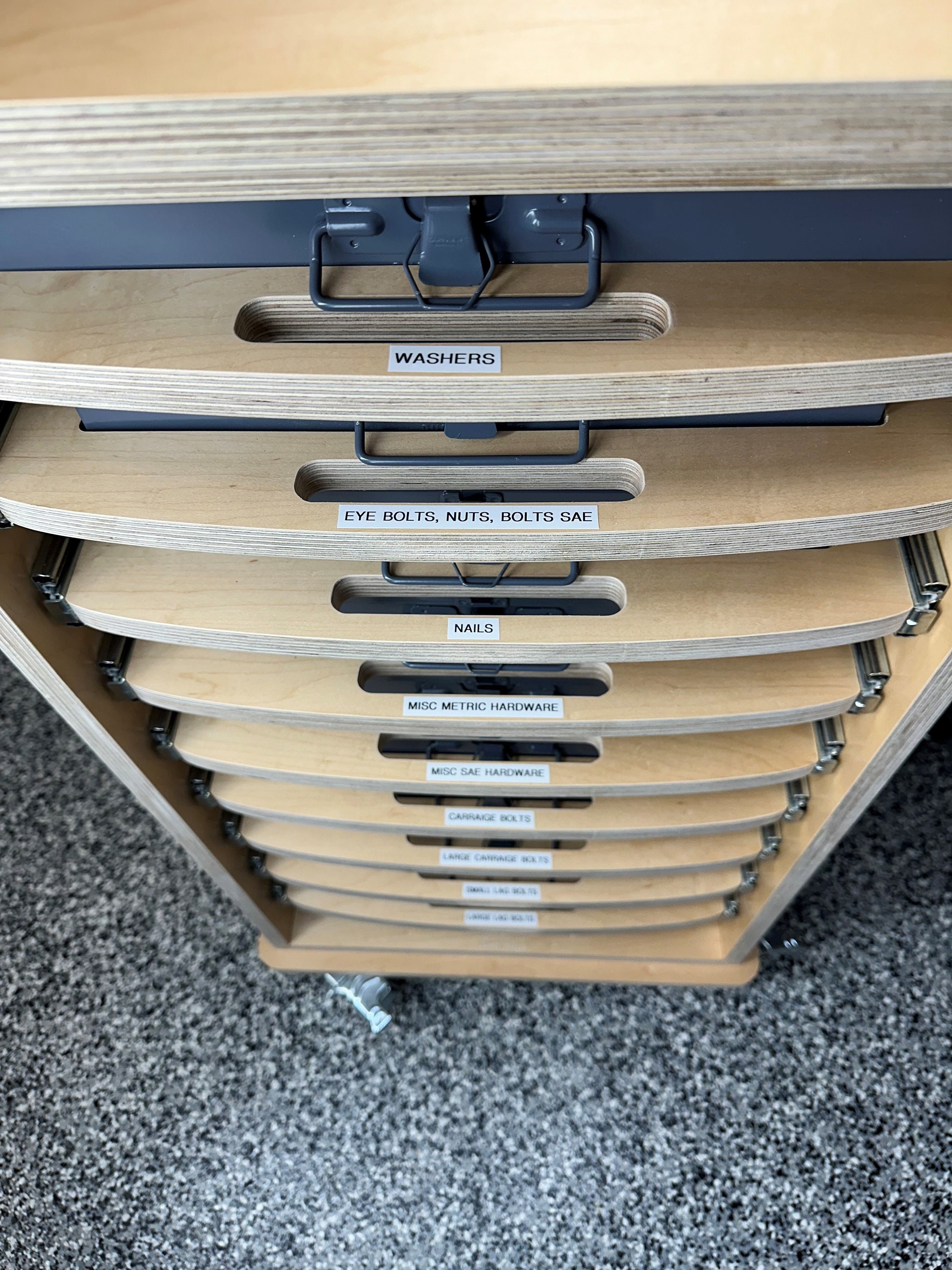 Rolling Small Parts Cart: Birch Plywood Fastener & Craft Storage - Etsy