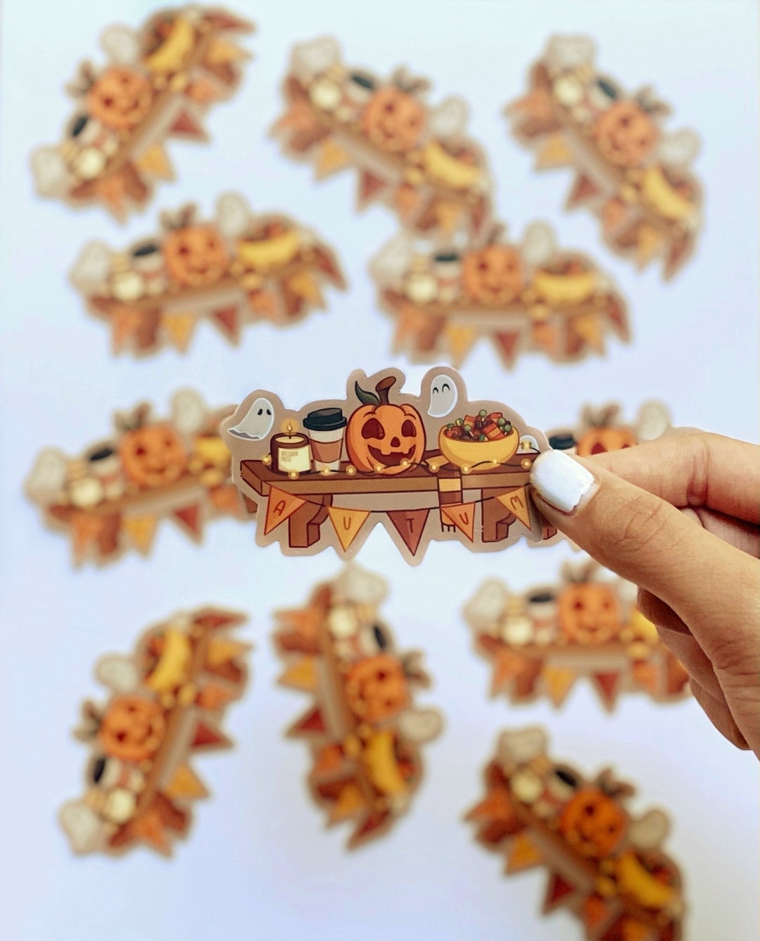 Autumn Sticker Aesthetic Cozy Sticker Handmade Halloween - Etsy