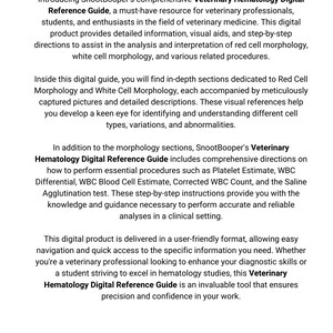 Veterinary Hematology Digital Reference Guide - Etsy