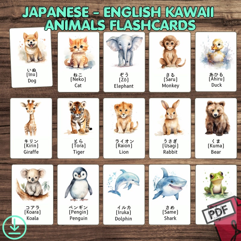 Japanese English Flashcards - Etsy