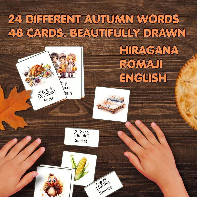 Japanese English Study Autumn Flashcards - Hiragana Flashcards, Learn ...