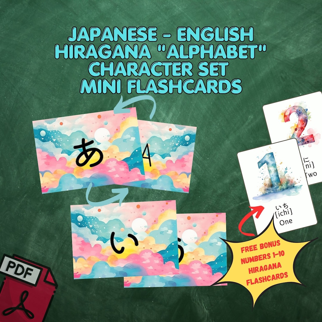 Japanese English Hiragana Character Basics Mini Flashcards, Learn ...