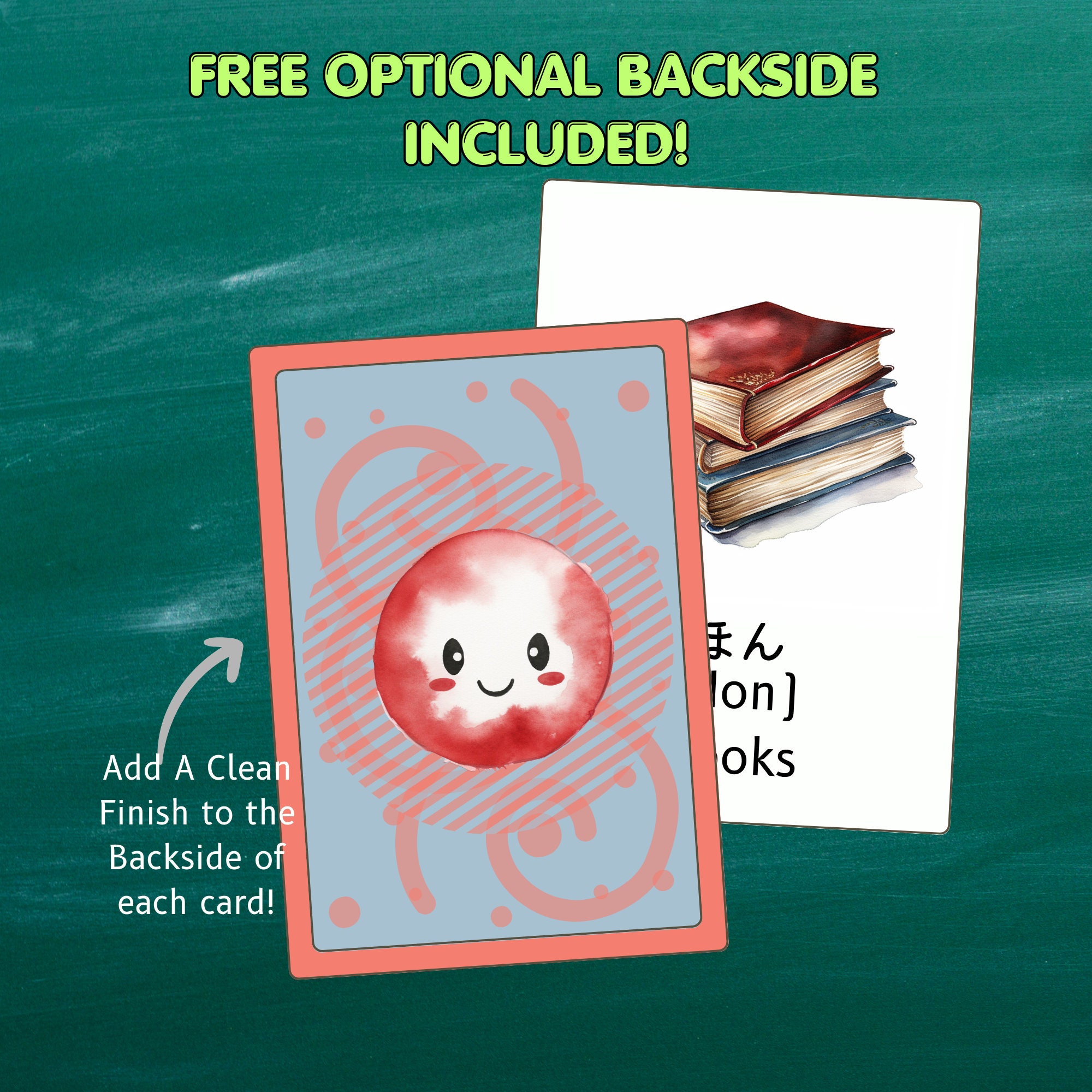 Japanese English Study School Days Theme Flashcards - Hiragana Cards ...