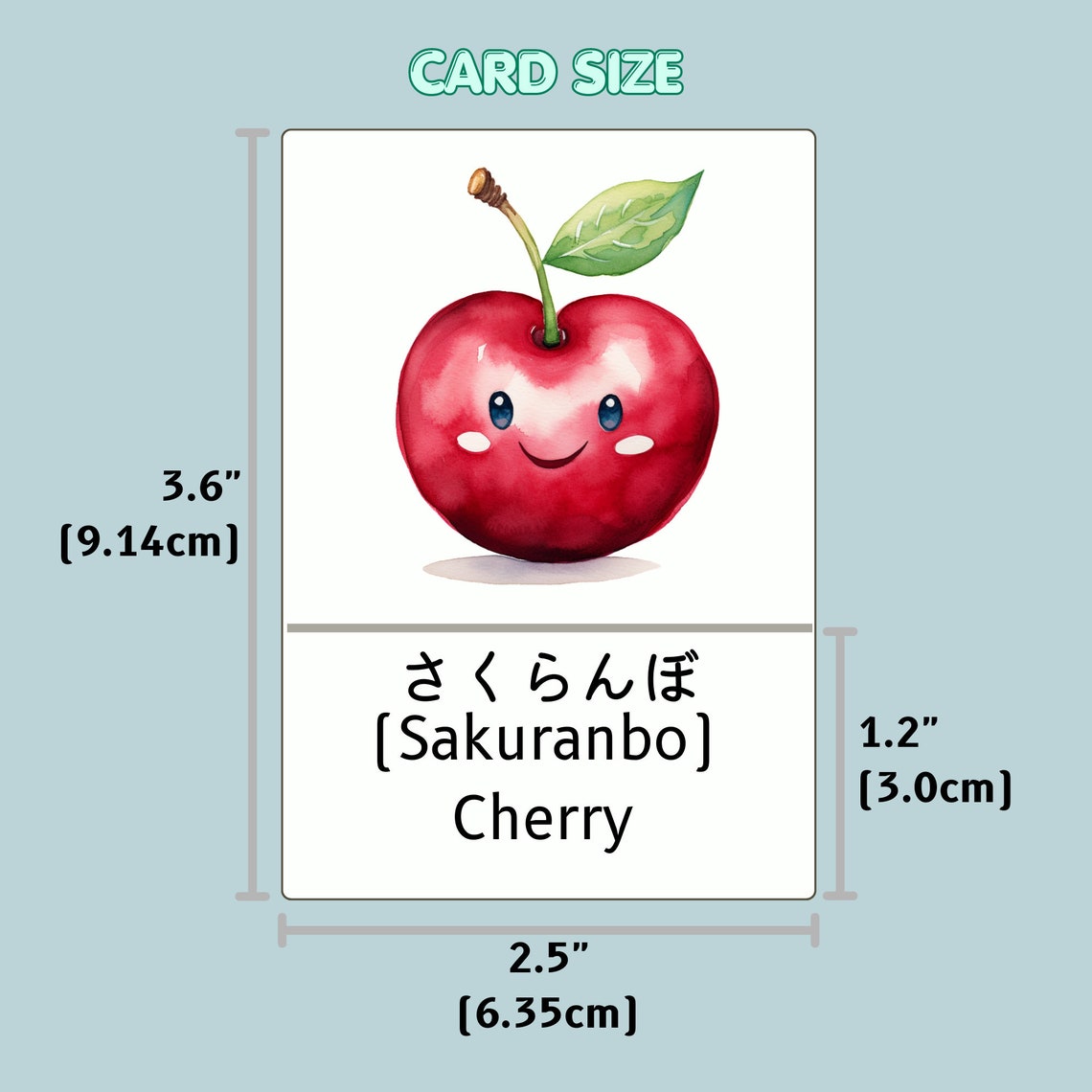 Japanese English Study Kawaii Fruit Flashcards - Hiragana Flashcards ...