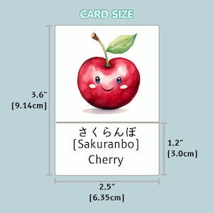 Japanese English Study Kawaii Fruit Flashcards - Hiragana Flashcards ...