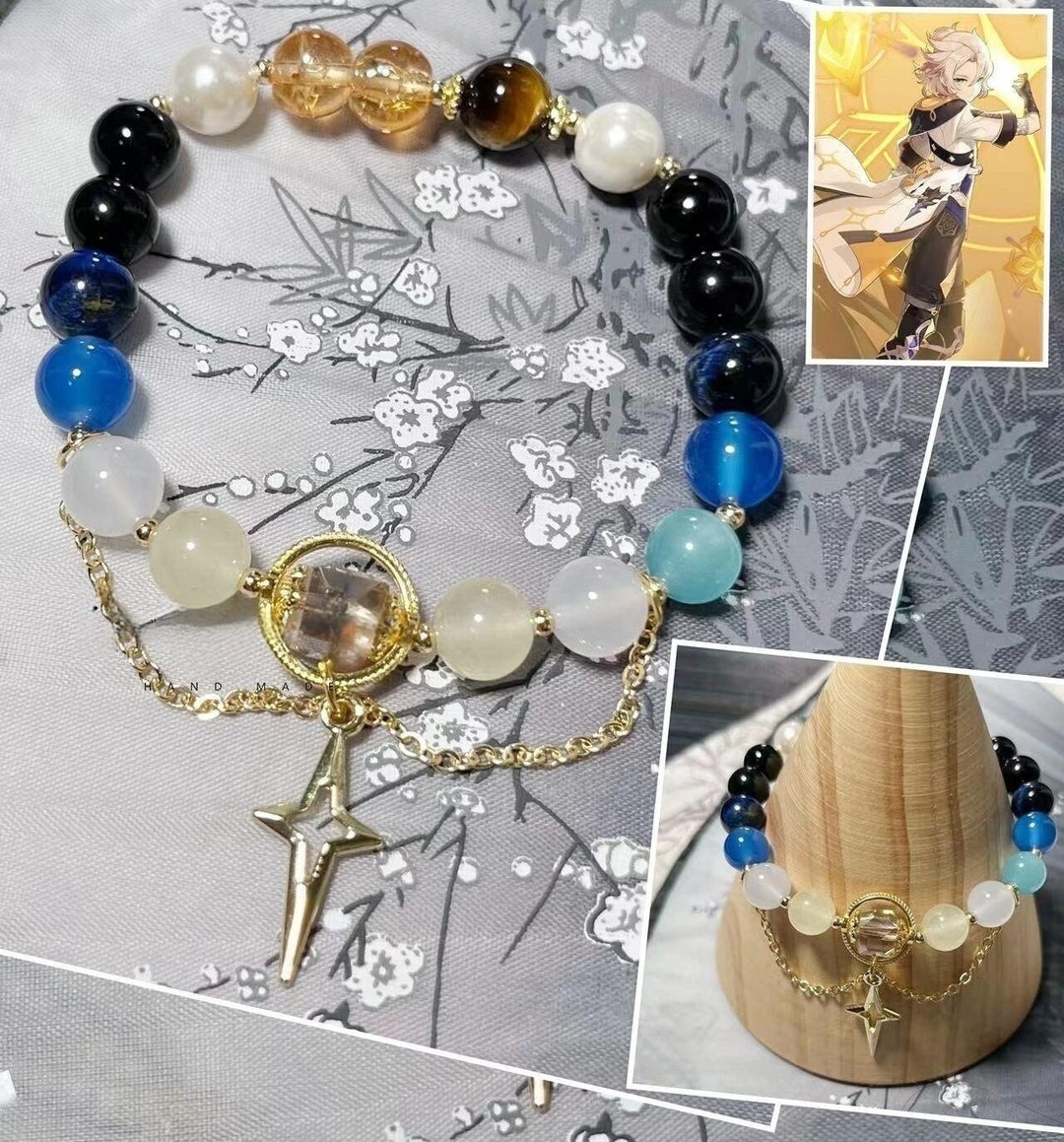 Genshin Impact Aether Bracelet Custom Traveler Gemstone - Etsy