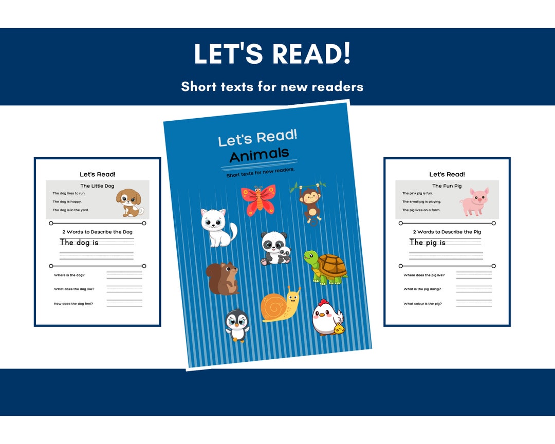 Let's Read Animals Short Texts for New Readers. - Etsy