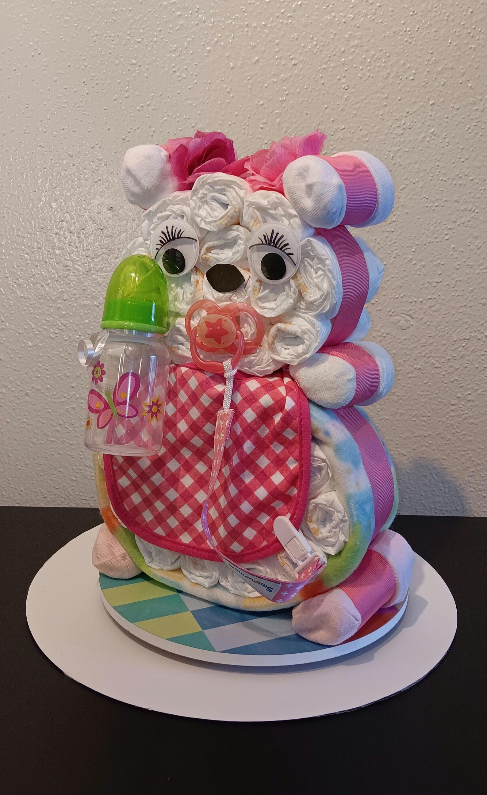 Diaper Cake Teddy Bear, Baby Shower Center Piece, Baby Giirl Gift - Etsy