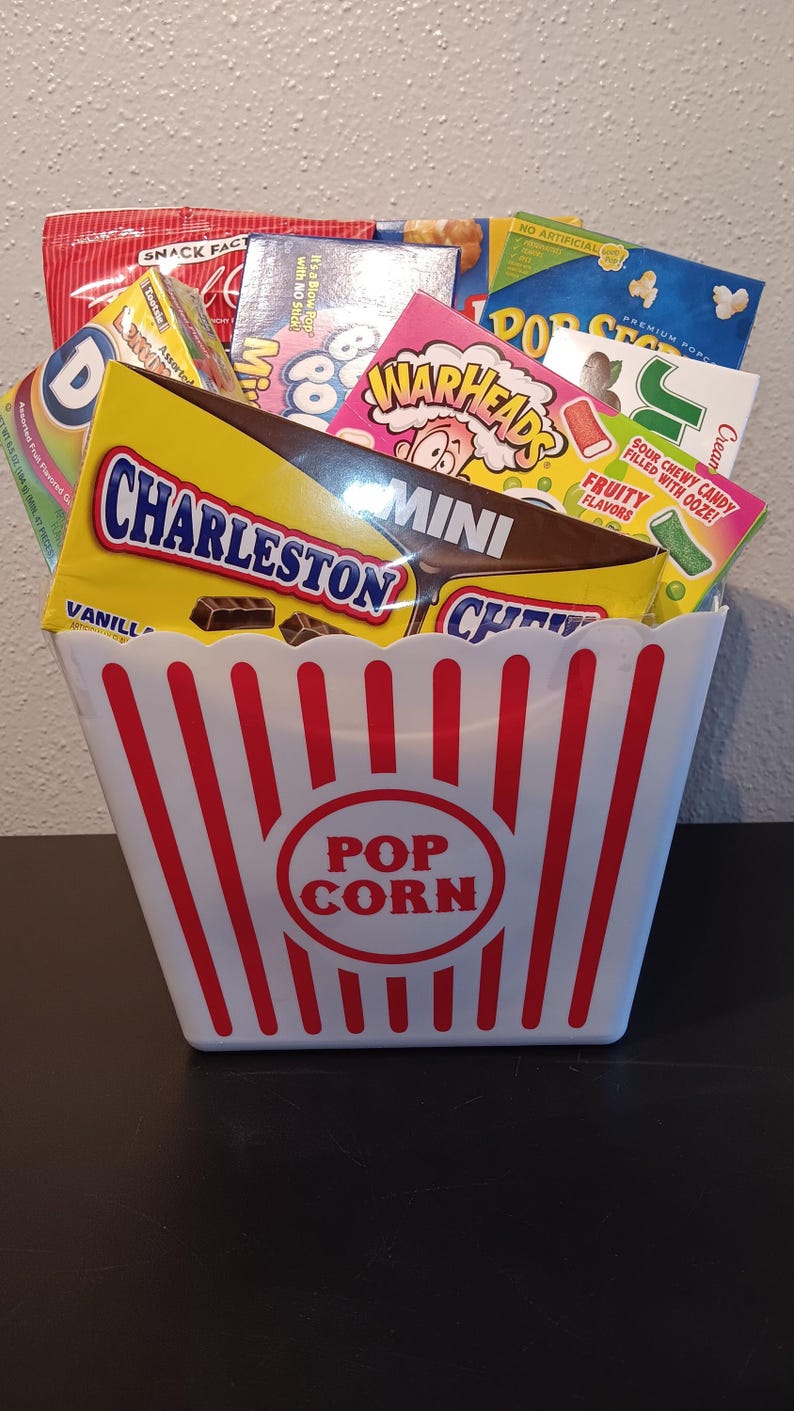 Movie Night Snack Basket,original Snack Basket,sleep Over Party Basket ...