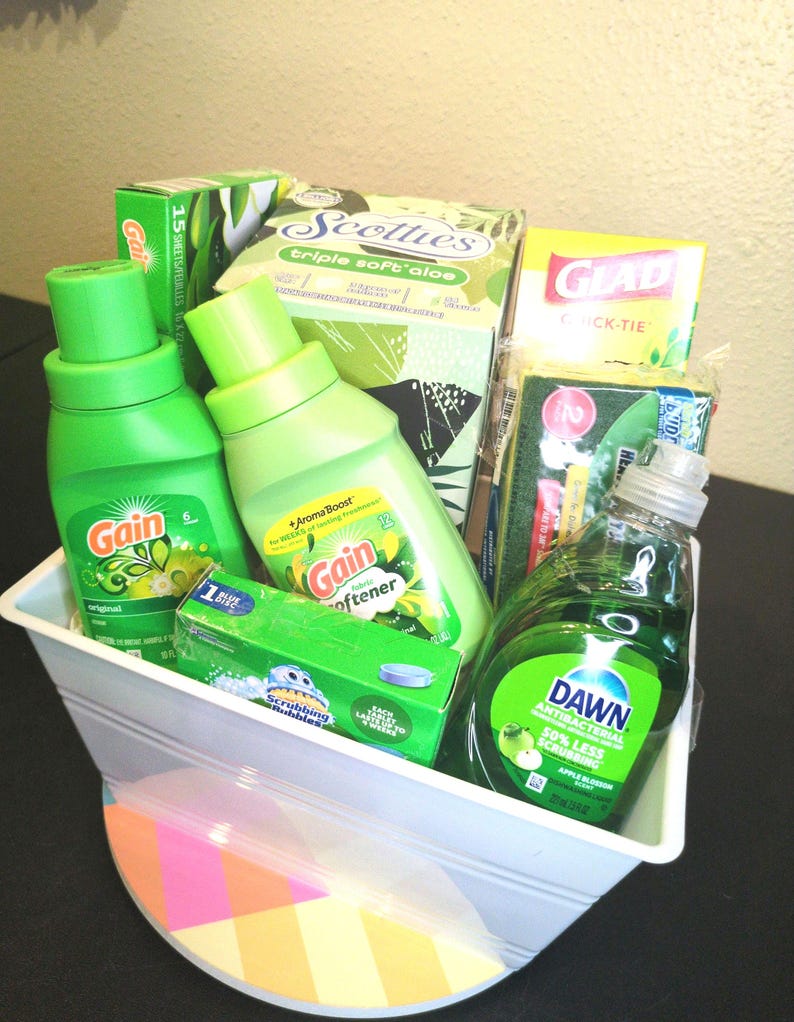 Care Package, Green Theme House Warming Basket,college Gift Basket - Etsy