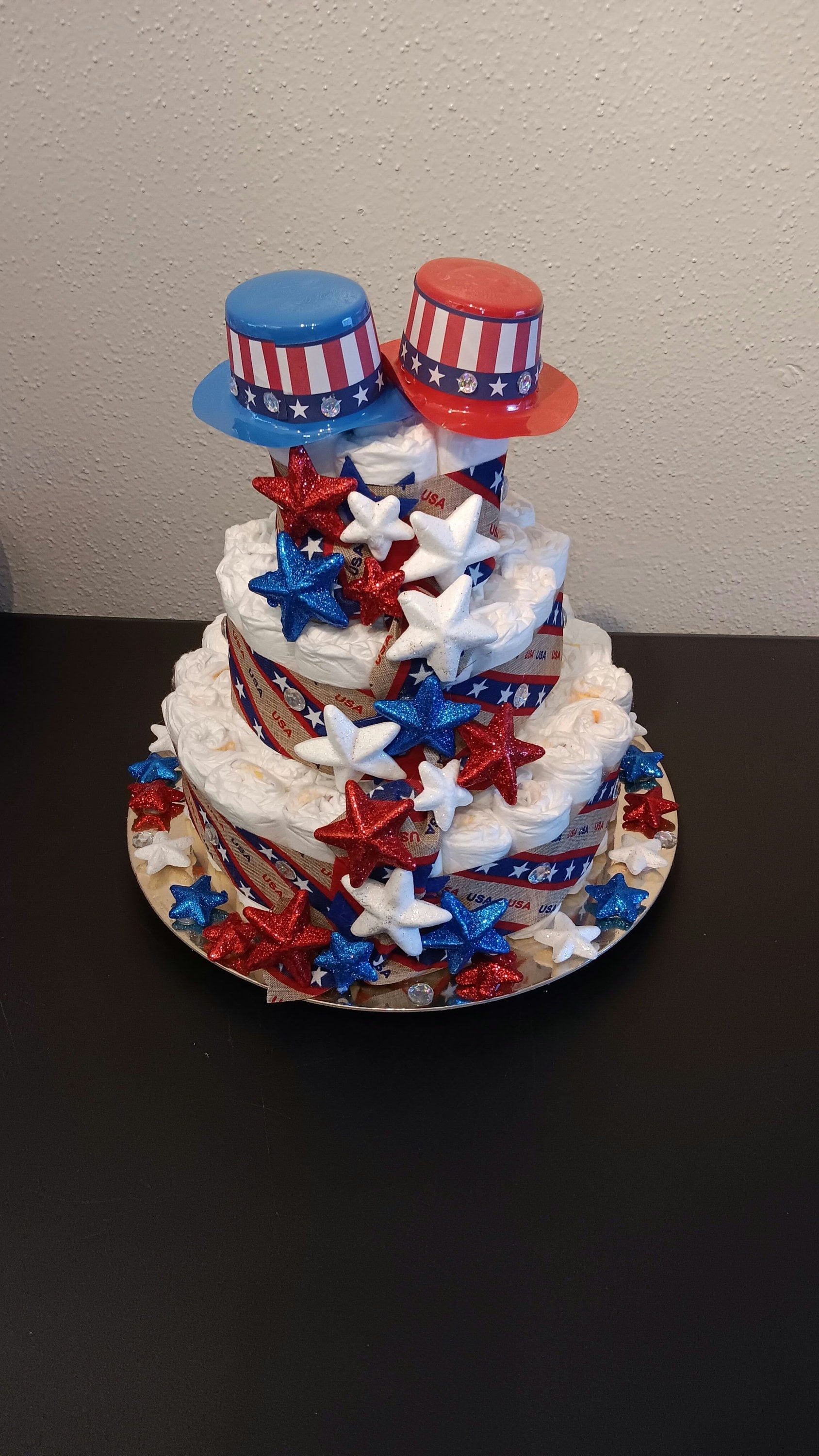 Patriotic Themed Diaper Cake, Baby Shower Center Piece,unisex Baby ...