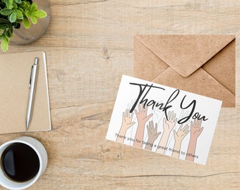 Teacher to Students Printable Thank You Notecards - Etsy