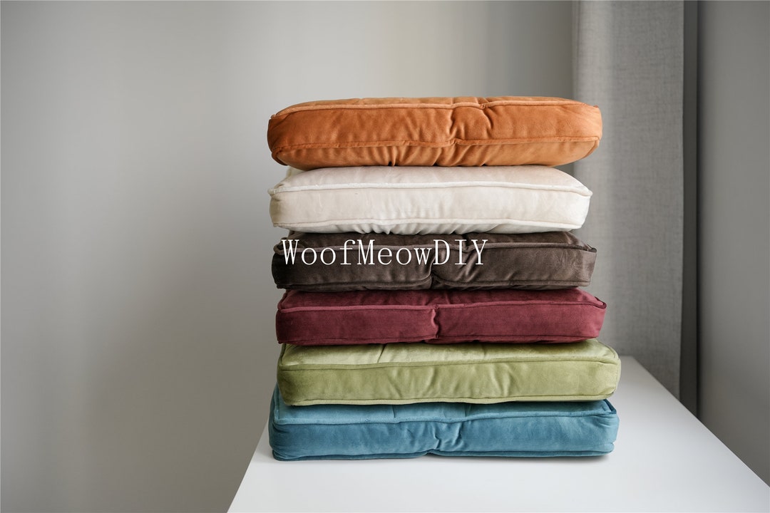 Cushion, Velvet Seat Cushion With Ties Chair Coshion Square Floor ...