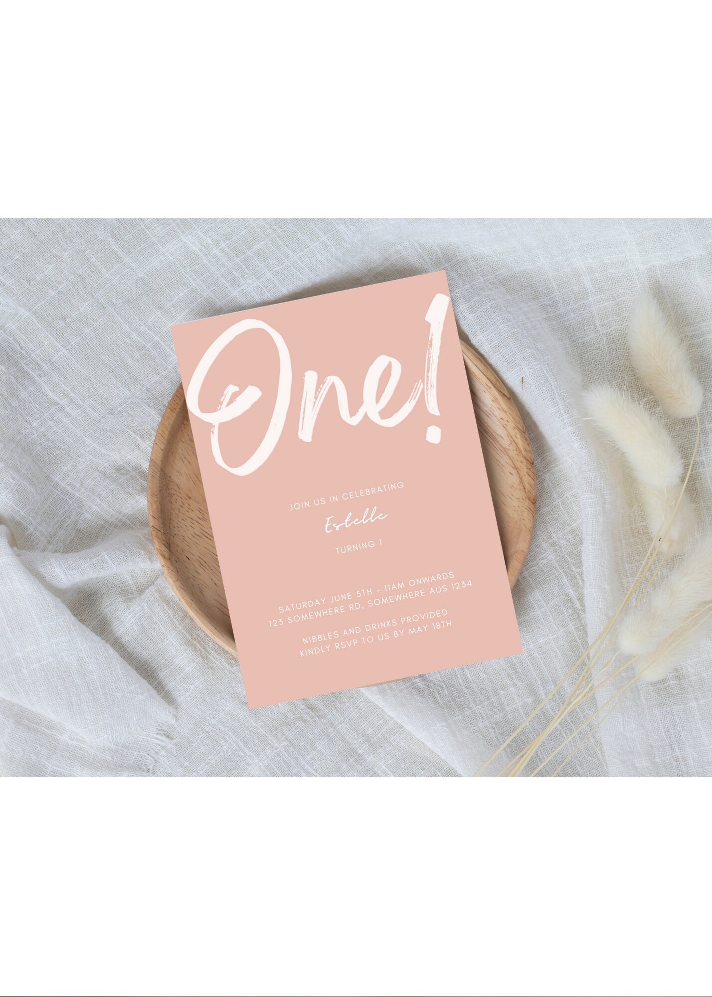 First Birthday Invitation, Aesthetic Invitation, 1st Birthday, Trending ...