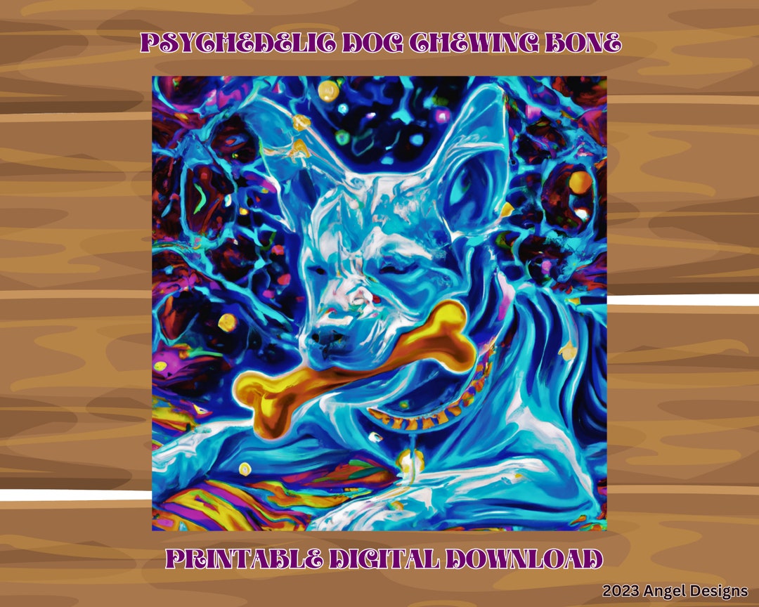 Psychedelic Dog Printable Trippy Dog Printable Dog Sticker - Etsy
