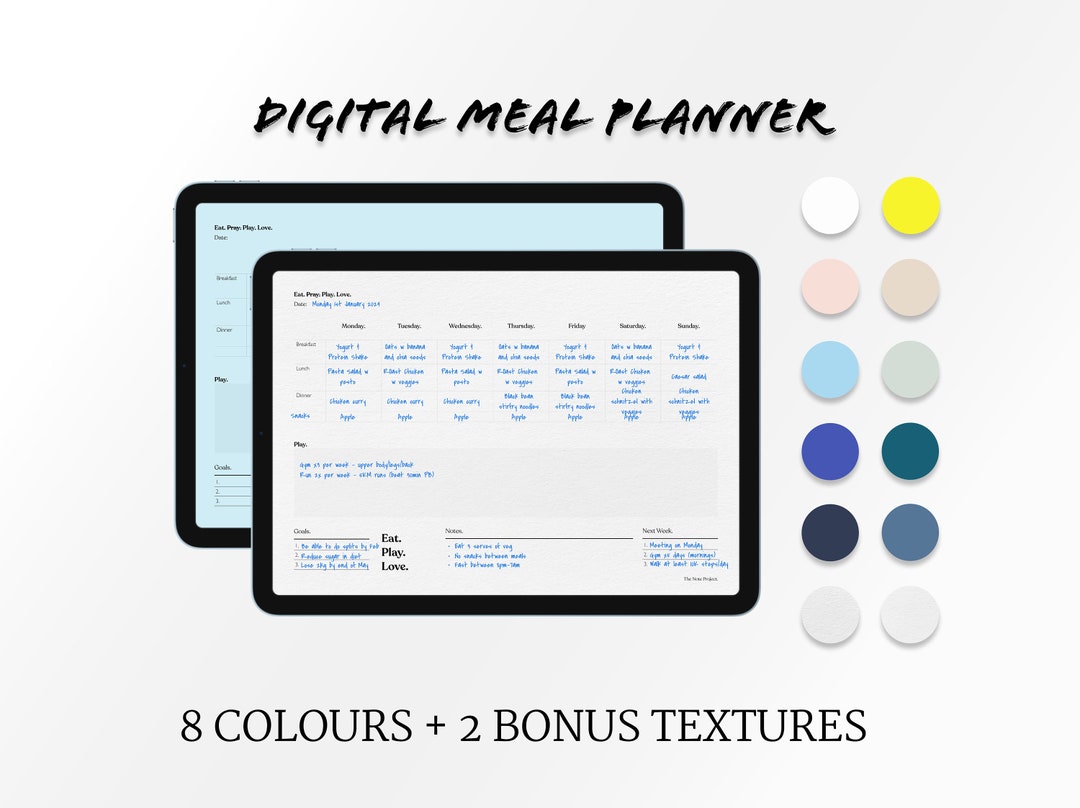 Printable Digital Meal Planner for Ipad, Goodnotes, Notability | PDF ...