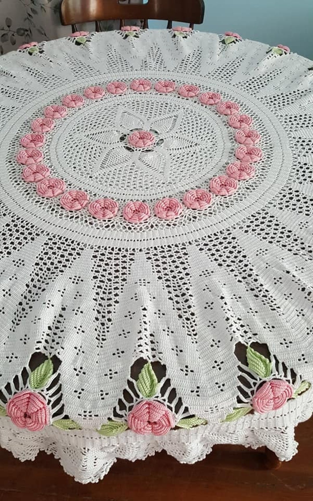 Crochet Round Tablecloth - Etsy