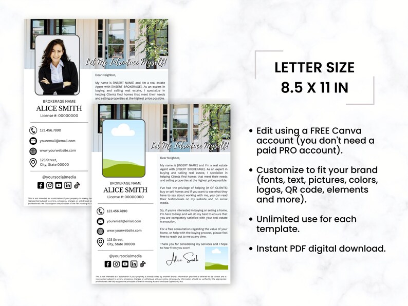 Real Estate Introduction Letter Template: Hello Neighbor Marketing (PDF ...